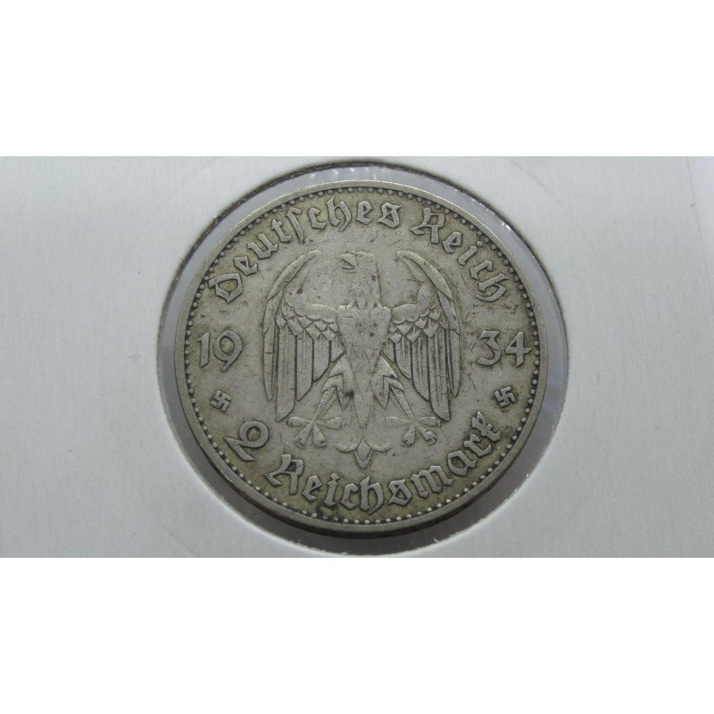 Germany, Third Reich 2 Reichsmark 1934 J su data | coins24.lt