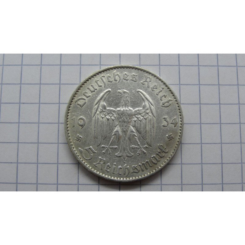 Germany, Third Reich 5 Reichsmark 1934 F | coins24.lt