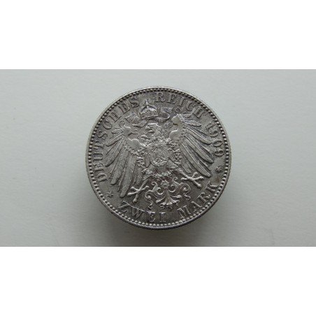Germany Sachsen (Saksonija) 2 Mark 1909 Rare I coins24.lt
